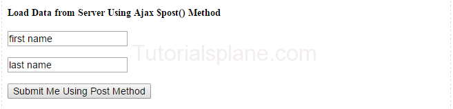 JQuery Ajax Post Method Syntax Example And Demo